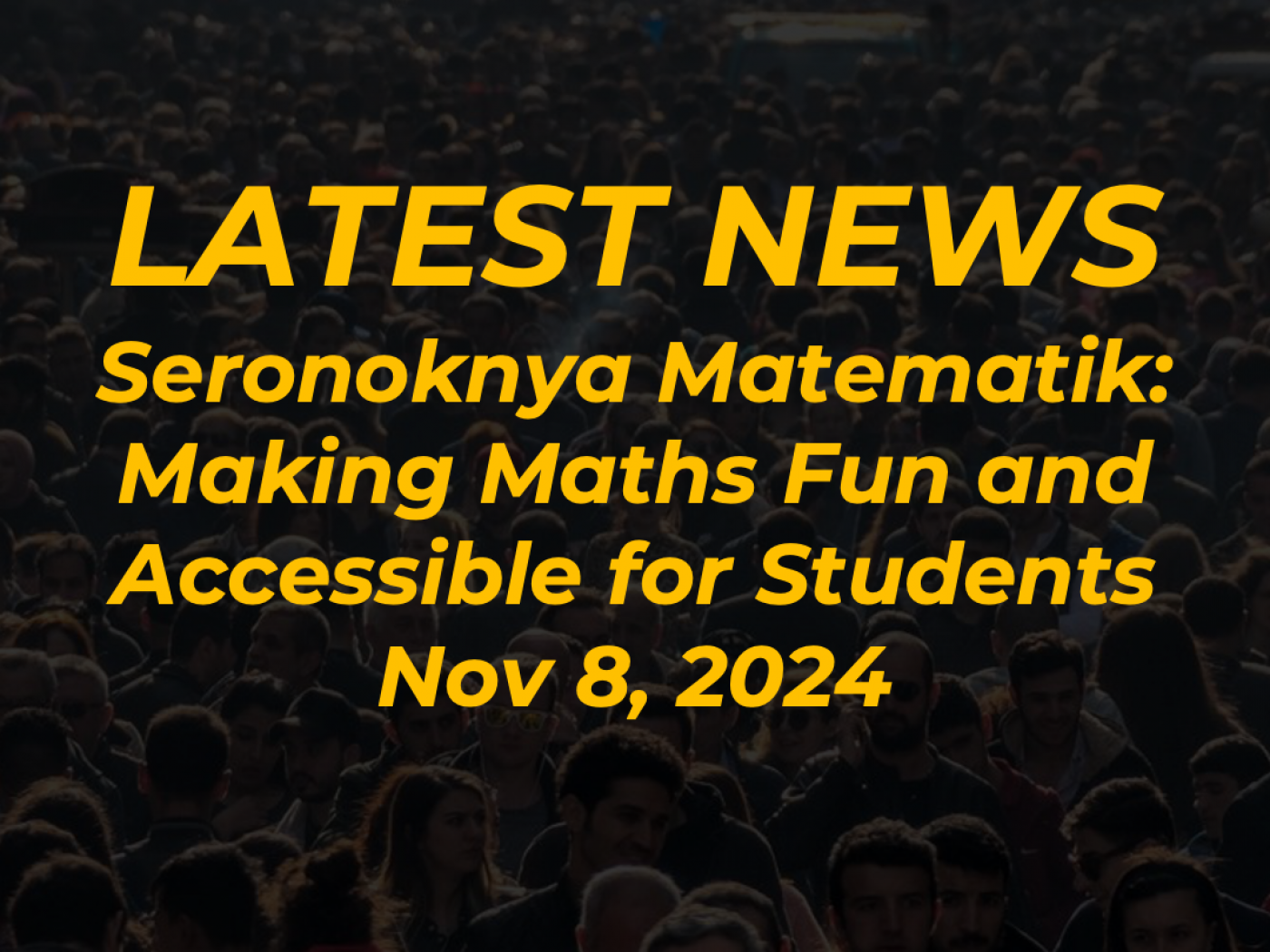 Centre for Mathematical Sciences - Seronoknya Matematik: Making Maths ...